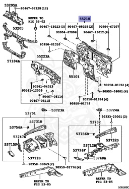 55210-14390 - Toyota - Insulator Assy, Dash Panel - Nengun Performance