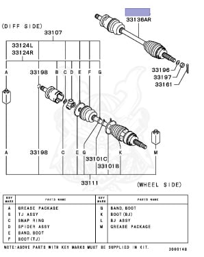 MR580507 - Mitsubishi - Shaft Assy, Rr Axle, Lh - Nengun Performance