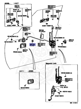 69749-12010 - Toyota - Clamp, No.1 (for Luggage Door Lock Control Cable ...