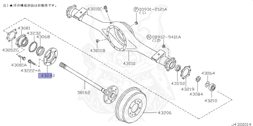 43242-01J00 - Nissan - Gears, Grease Rear Axle Rh - Nengun Performance
