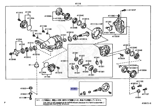 41201-80027 - Toyota - Final Gear Kit, Differential, Rear - Nengun ...