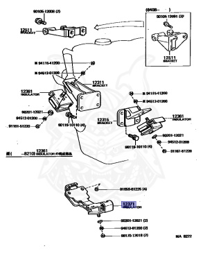 12371-58010 - Toyota - Insulator, Engine Mounting, Rear No.1 - Nengun ...