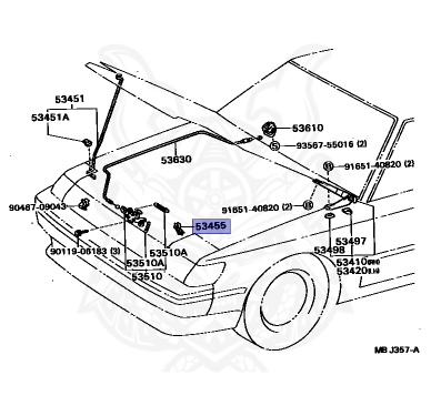 53455-20010 - Toyota - Clamp, Hood Support Rod - Nengun Performance