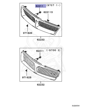 MR221507 - Mitsubishi - Clip, Radiator Grille - Nengun Performance