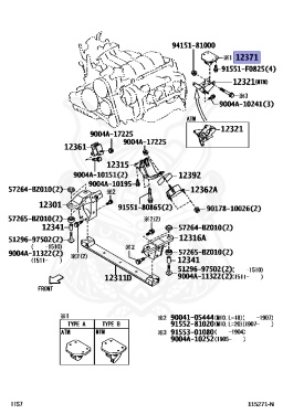 12371-BZ090 - Toyota - Insulator, Engine Mounting, Rear No.1 - Nengun ...