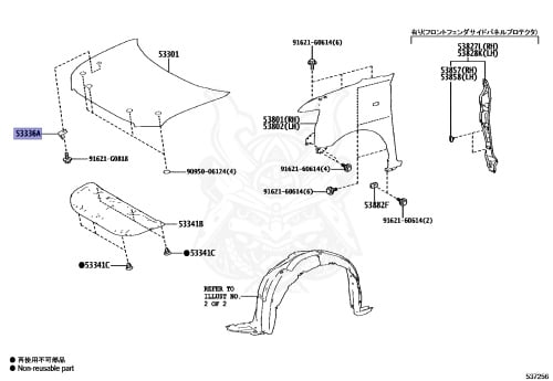 53336-47010 - Toyota - Bracket, Hood Stay - Nengun Performance