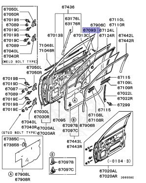 MF453075 - Mitsubishi - SCREW, FR DOOR LOCKING - Nengun Performance