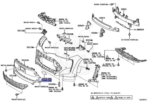 52128-28530 - Toyota - Cover Assy, Front Bumper Hole, Lh - Nengun ...