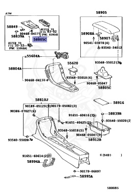 58805-24030 - Toyota - Panel Sub-assy, Console, Upper Rear - Nengun ...