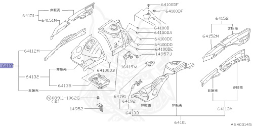 64100-65F30 - Nissan - Hood Ledge Assembly, Rh - Nengun Performance