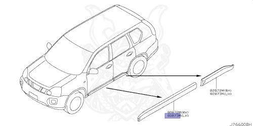 80877-JG00A - Nissan - Molding, Front Door Lh - Nengun Performance