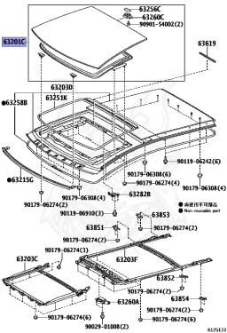 63201-28370 - Toyota - Glass Sub-assy, Tilt Roof - Nengun Performance