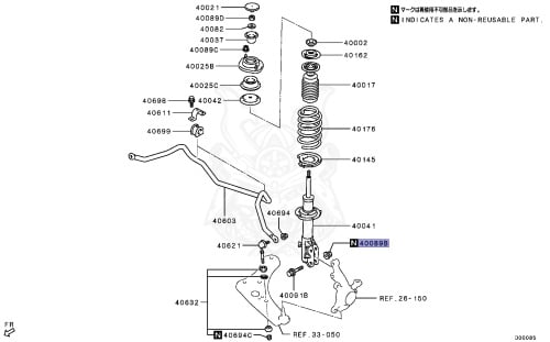 MU001083 - Mitsubishi - Nut, Fr Susp Lwr Arm - Nengun Performance