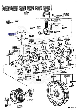 11011-70010 - Toyota - Thrust Washer Set, Crankshaft - Nengun Performance