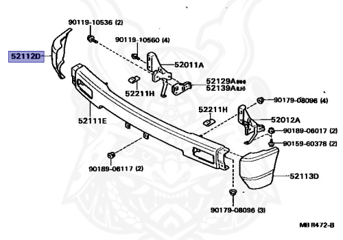 52102-89111 - Toyota - Extension, Front Bumper, Rh - Nengun Performance