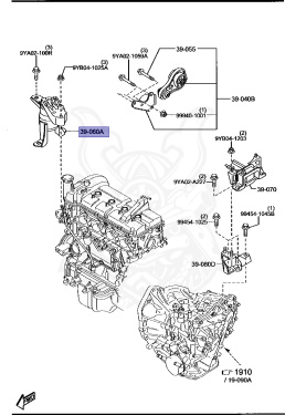 D653-39-060D - Mazda - Engine Mount Rubber No.3 - Nengun Performance