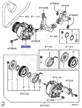 7813A401 - Mitsubishi - Compressor & Clutch Assy, A / C - Nengun ...