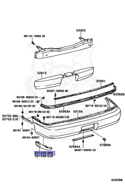 52152-17010 - Toyota - Extension, Rear Bumper, Rh - Nengun Performance