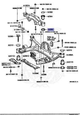 52283-20010 - Toyota - Stopper, Differential Support Member, Lower ...