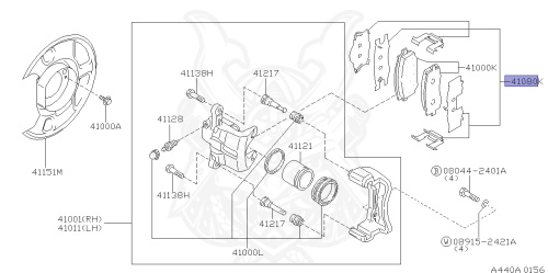 41080-0P625 - Nissan - Hardware Kit, Front Disk Brake Pad - Nengun ...