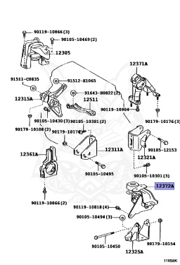 12372-22080 - Toyota - Insulator, Engine Mounting, Lh (for Transverse ...