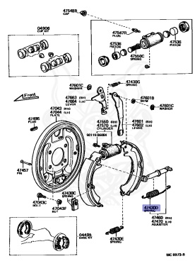 90506-23001 - Toyota - Spring, Tension (for Rear Brake Shoe Return ...