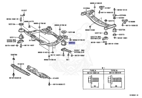 52215-33060 - Toyota - Cushion, Front Suspension Member Body Mounting, Rear - Nengun Performance