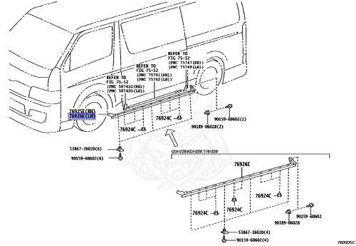 76926-26070 - Toyota - Protector, Side Mudguard, Front Lh - Nengun ...