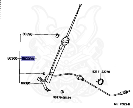 86309-90K00 - Toyota - Pole Sub-assy, Pull Top Antenna - Nengun Performance