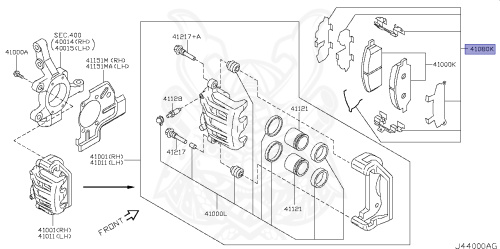 41080-WL026 - Nissan - Hardware Kit, Front Disk Brake Pad - Nengun ...