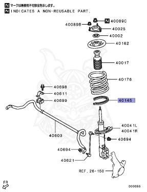 4040A253 - Mitsubishi - Pad, Fr Susp Spring, Lwr - Nengun Performance