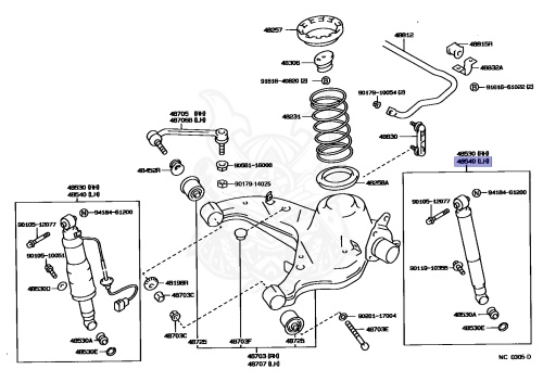 48540-39075 - Toyota - Rear Shock Absorber Assy, Lh - Nengun Performance