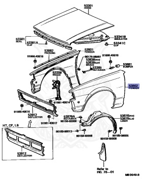 53802-12870 - Toyota - Fender Sub-assy, Front Lh - Nengun Performance