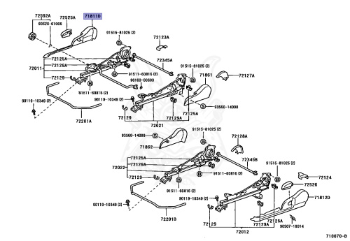 71811-14120-C1 - Toyota - Cover, Front Seat Rail, RH - Nengun Performance