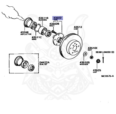 43502-20040 - Toyota - Front Axle Hub Sub-assy - Nengun Performance