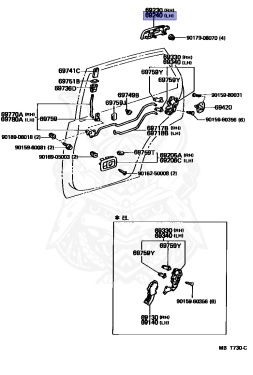 69240-10040 - Toyota - Handle Assy, Rear Door Outside, Lh - Nengun ...