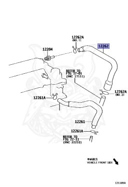 12262-22040 - Toyota - Hose, Ventilation, No.2 - Nengun Performance