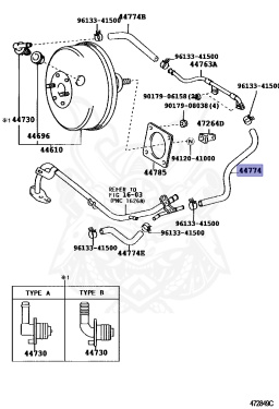 44774-12420 - Toyota - Hose, Union To Connector Tube - Nengun Performance