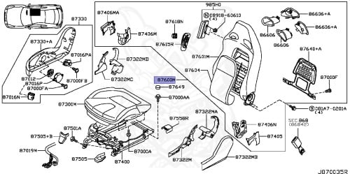 87600-JW69A - Nissan - Back Assembly, Front Seat - Nengun Performance