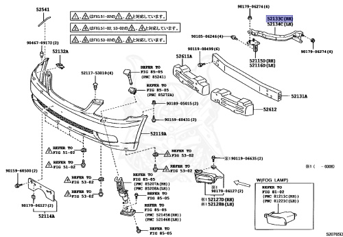 52133-53010 - Toyota - Reinforcement, Front Bumper Bar, Rh - Nengun ...