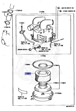 17801-68030 - Toyota - Element Sub-assy, Air Cleaner Filter - Nengun ...