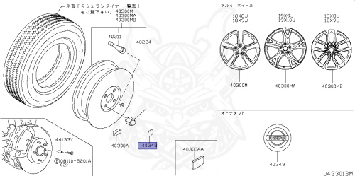 40343-5Y700 - Nissan - Disk Wheel Ornament - Nengun Performance
