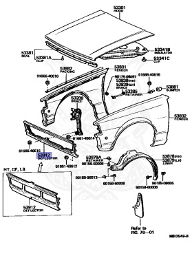 53911-12120 - Toyota - Stone Deflector, Front Bumper - Nengun Performance