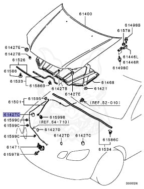 MR473003 - Mitsubishi - Damper, Hood - Nengun Performance