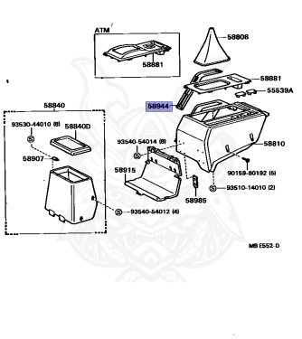 58941-87010-01 - Toyota - Cover, Parking Brake Hole - Nengun Performance