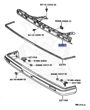 52021-20160 - Toyota - Reinforcement Sub-assy, Front Bumper - Nengun ...