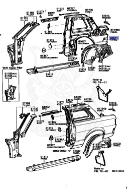 61611-12907 - Toyota - Panel, Quarter, Rh - Nengun Performance