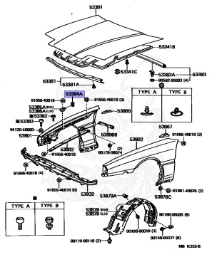 53384-14040 - Toyota - Bumper, Fender To Hood - Nengun Performance