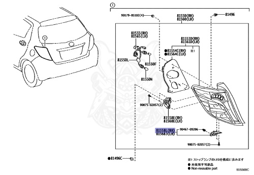 81558-52810 - Toyota - Protector, Rear Combination Lamp, Rh - Nengun ...