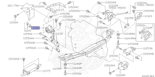 11210-0N000 - Nissan - Front Insulator, Engine Mounting - Nengun ...